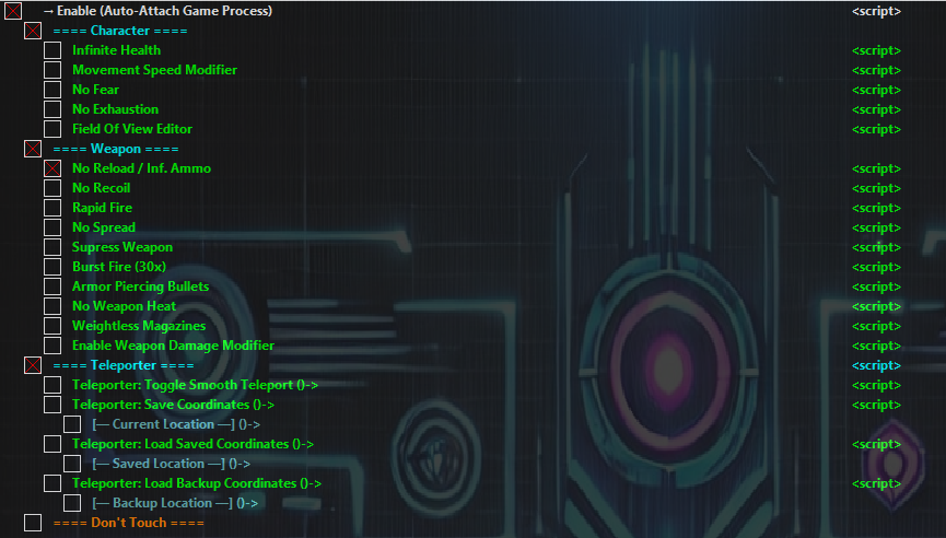 Ready or Not Cheat Table - Sintrix.net