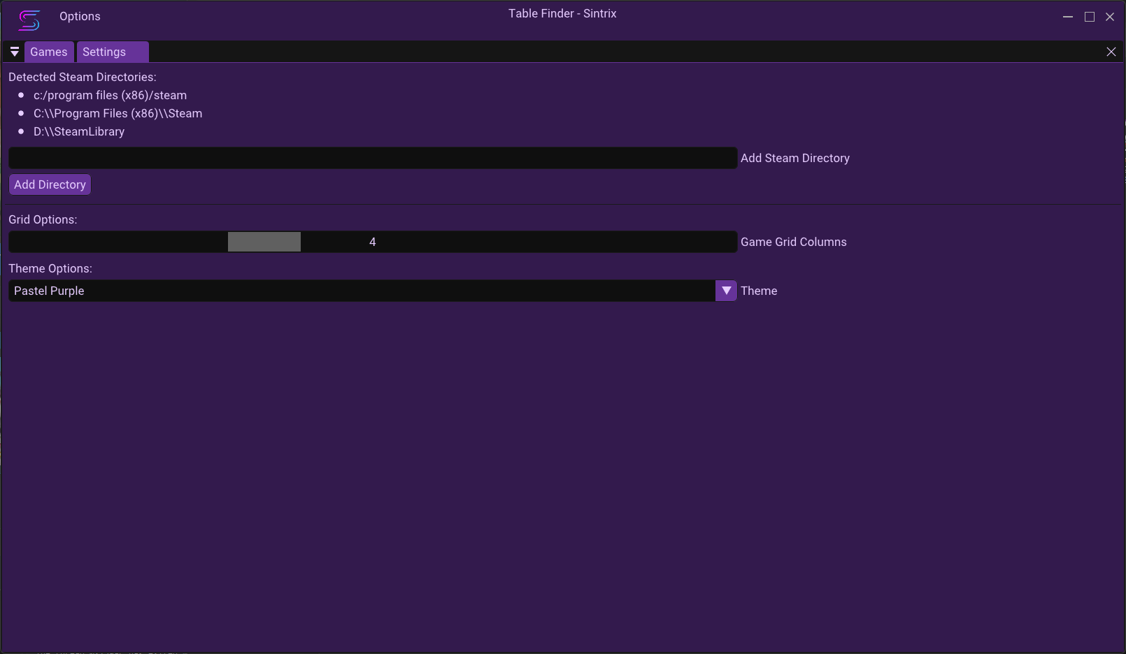 GitHub - SintrixOfficial/Table-Finder: Table Finder scans your Steam library and shows only the ...